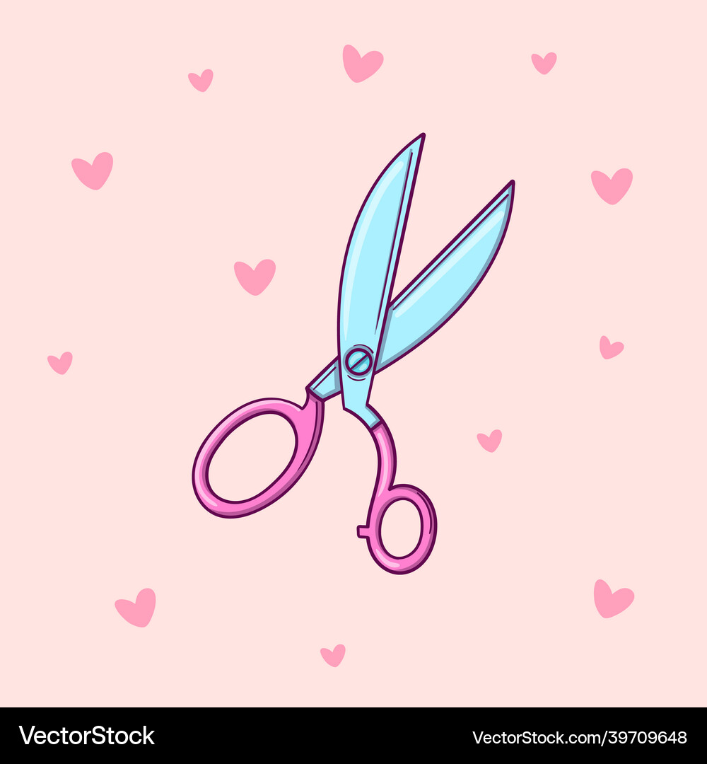 Big old tailor scissors on pink background Vector Image