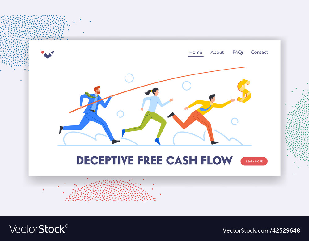 Deceptive free cash flow landing page template Vector Image