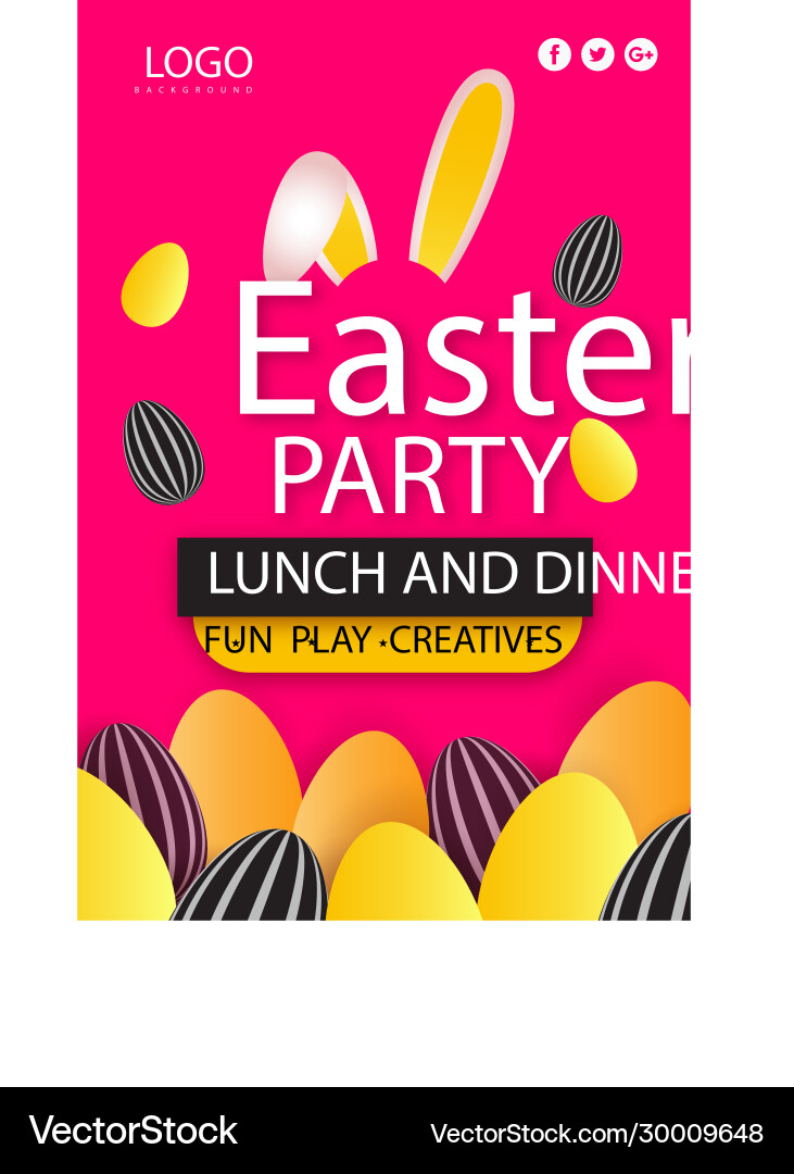 Happy easter day festival poster design Royalty Free Vector