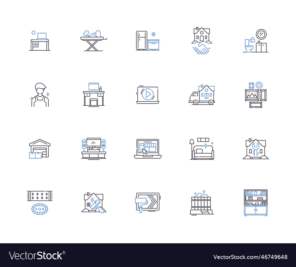 Home outline icons collection house abode Vector Image Home outline icons collection house abode Vector Image