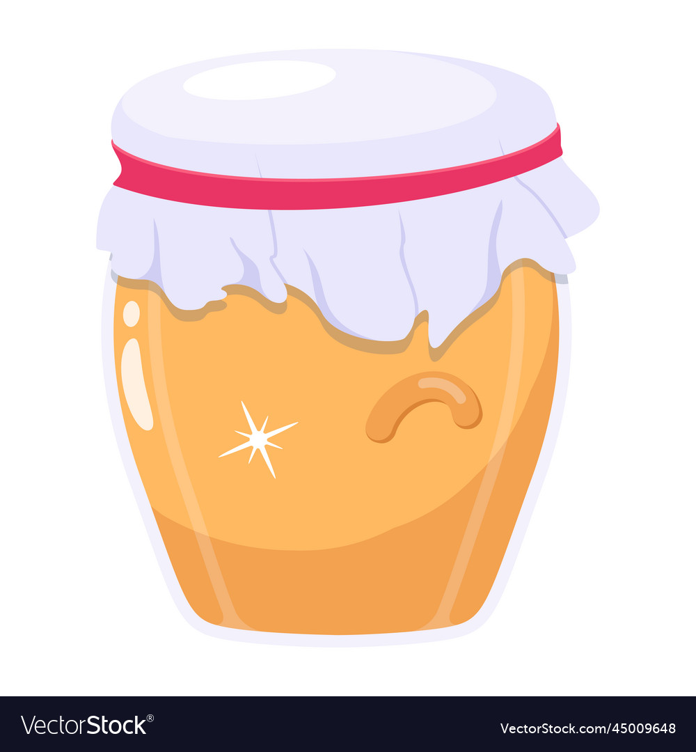 Honey jar flat icon is ready for premium use Vector Image