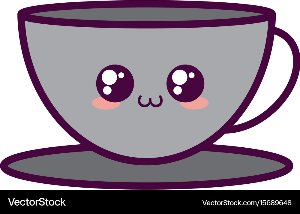 Kawaii coffee mug icon Royalty Free Vector Image