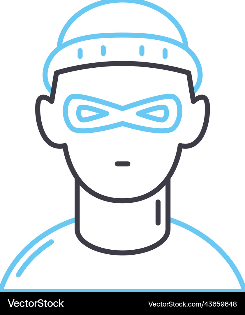 Mask theft line icon outline symbol Royalty Free Vector