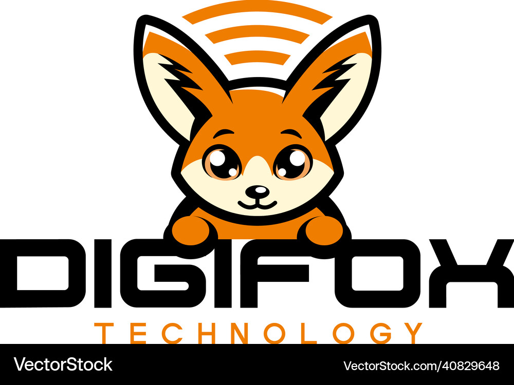 Modern colorful design digifox cute logo Vector Image