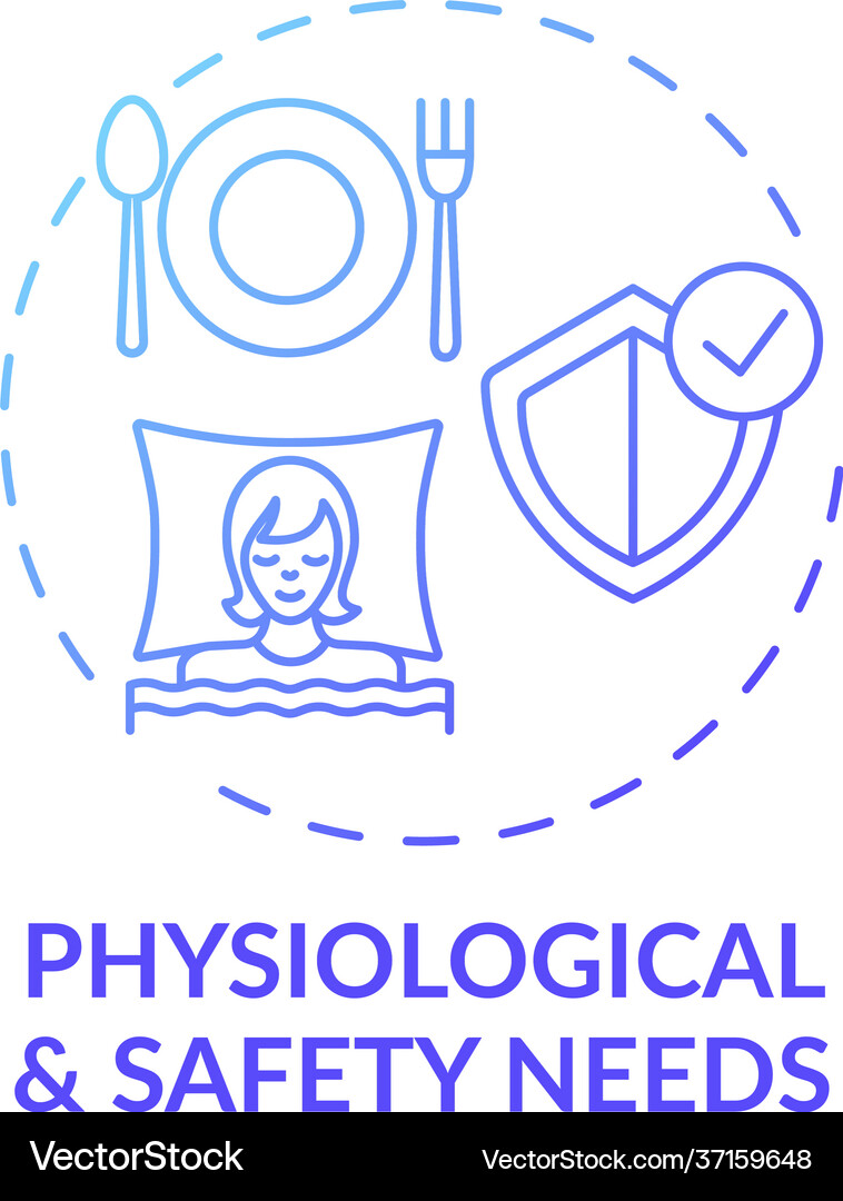 Physiological and safety needs dark blue gradient Vector Image