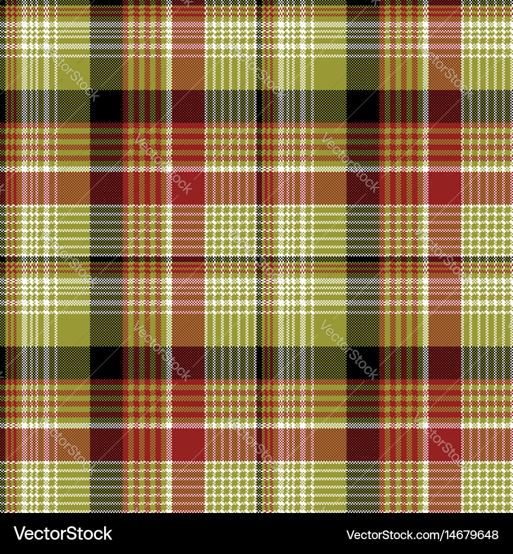 Pixel plaid texture seamless pattern Royalty Free Vector