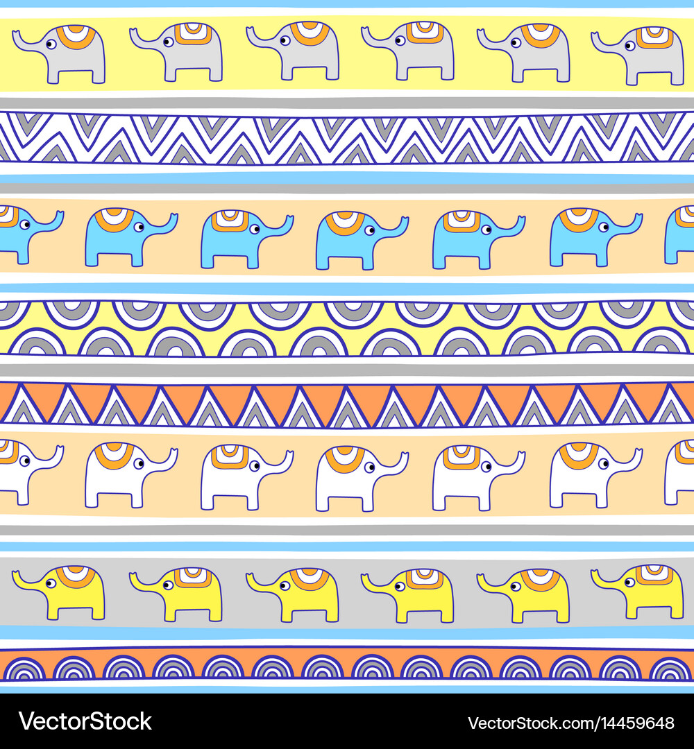 Seamless elephant pattern background Royalty Free Vector