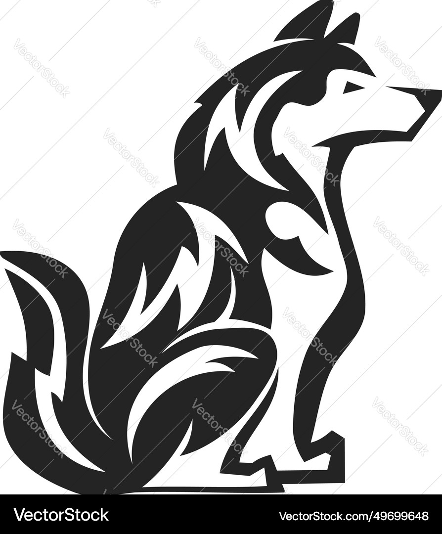 Siberian husky logo template isolated brand Vector Image