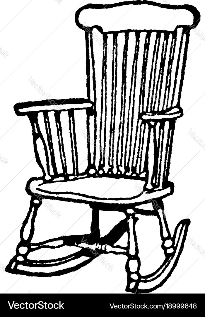 Vintage Rocking Chair Drawing Royalty Free Vector Image