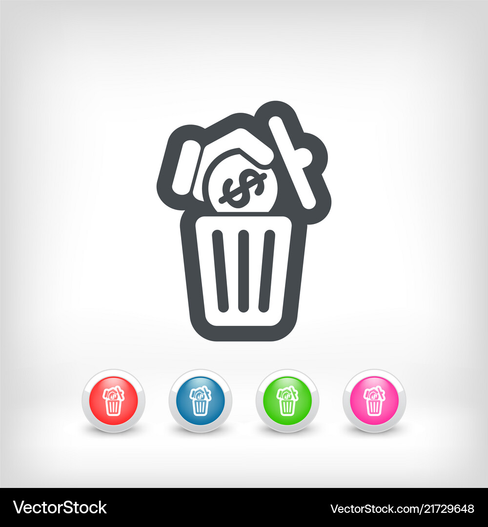 Waste of money Royalty Free Vector Image - VectorStock