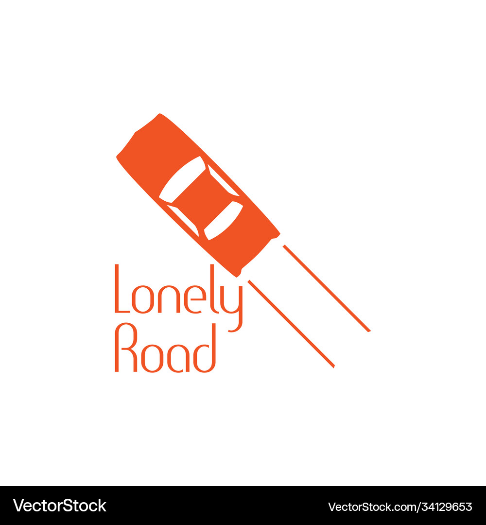 Car road vintage symbol Royalty Free Vector Image