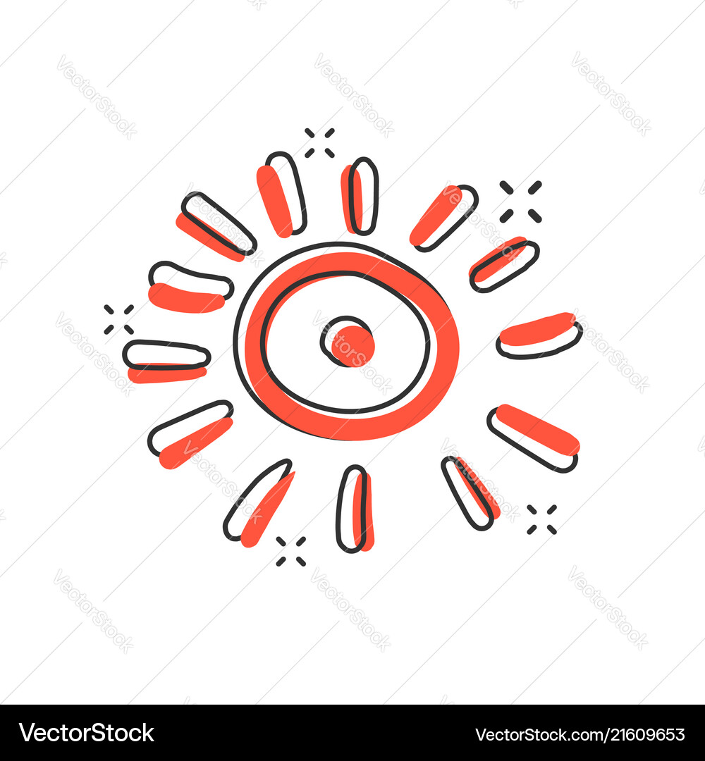Cartoon hand drawn sun icon in comic style sun Vector Image