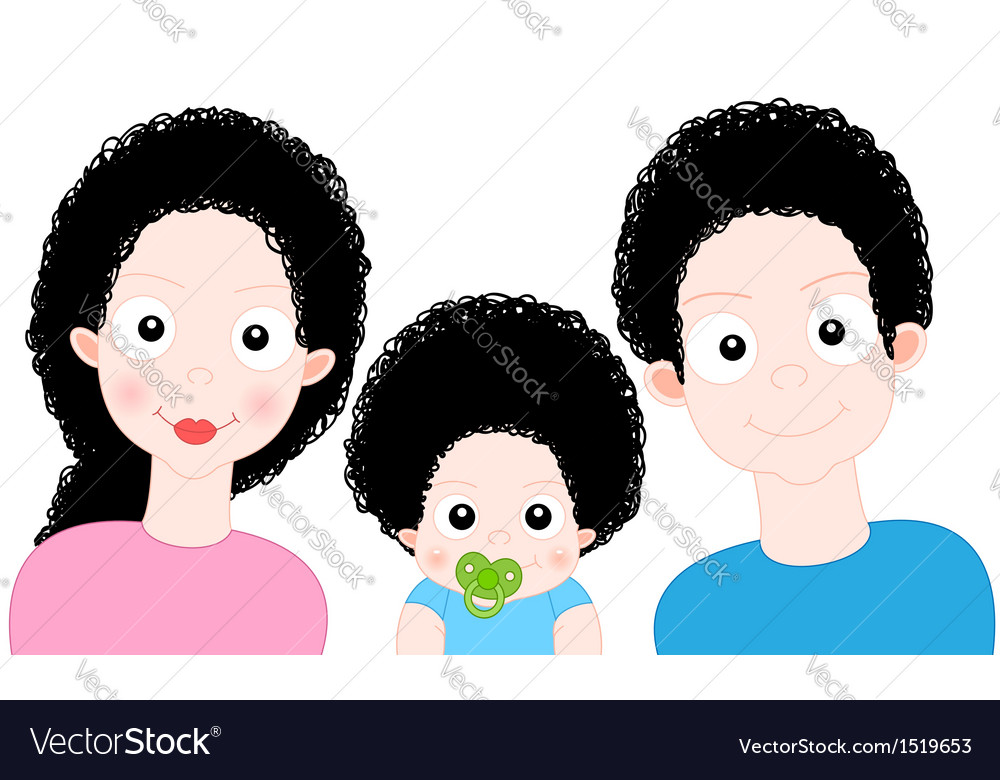 Cartoon sweet family Royalty Free Vector Image