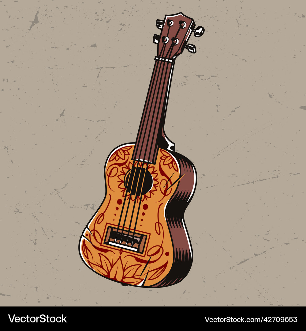 Colorful acoustic guitar concept Royalty Free Vector Image