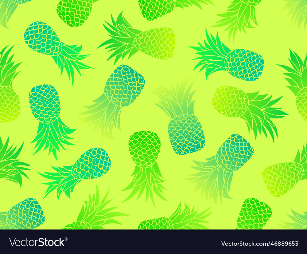 Gradient pineapples seamless pattern summer fruit Vector Image