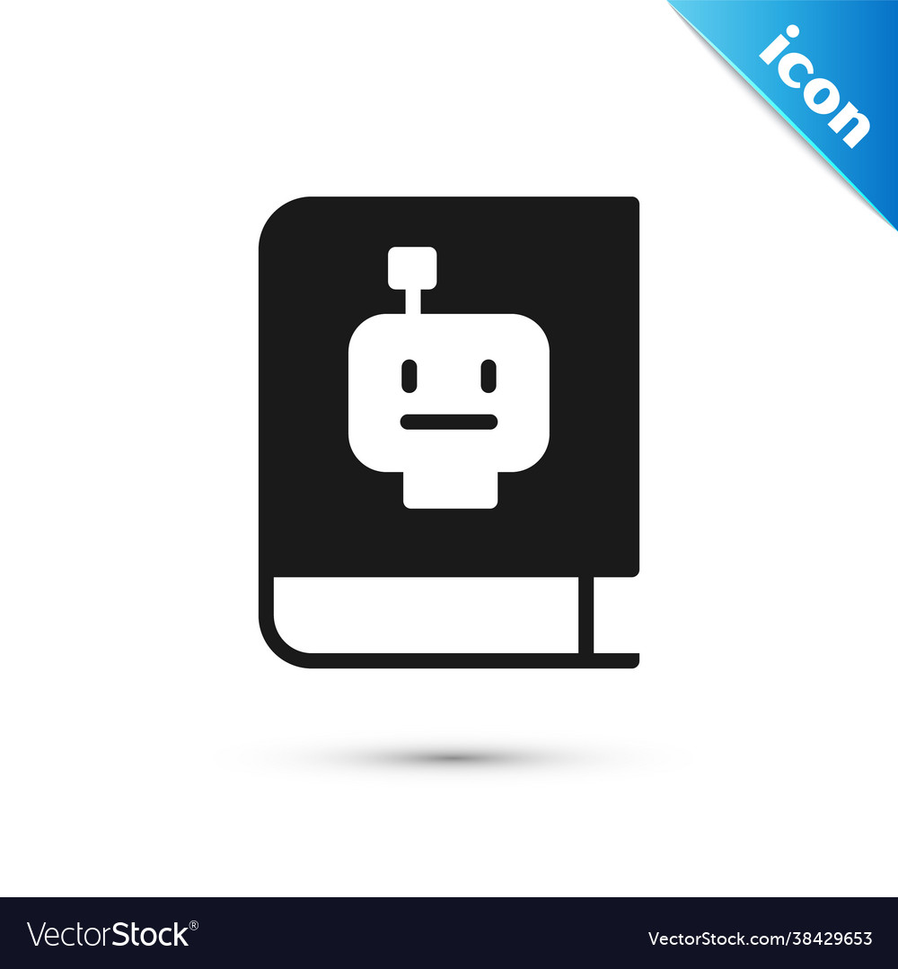 Grey user manual icon isolated on white background