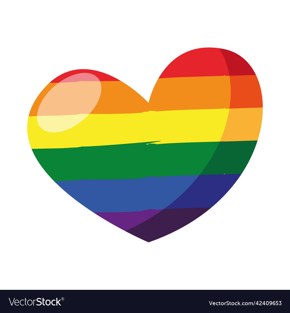 Heart with lgbtq flag Royalty Free Vector Image