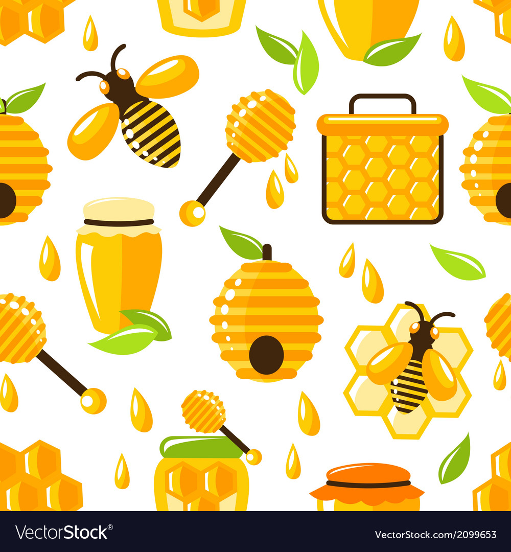 Honey seamless pattern Royalty Free Vector Image