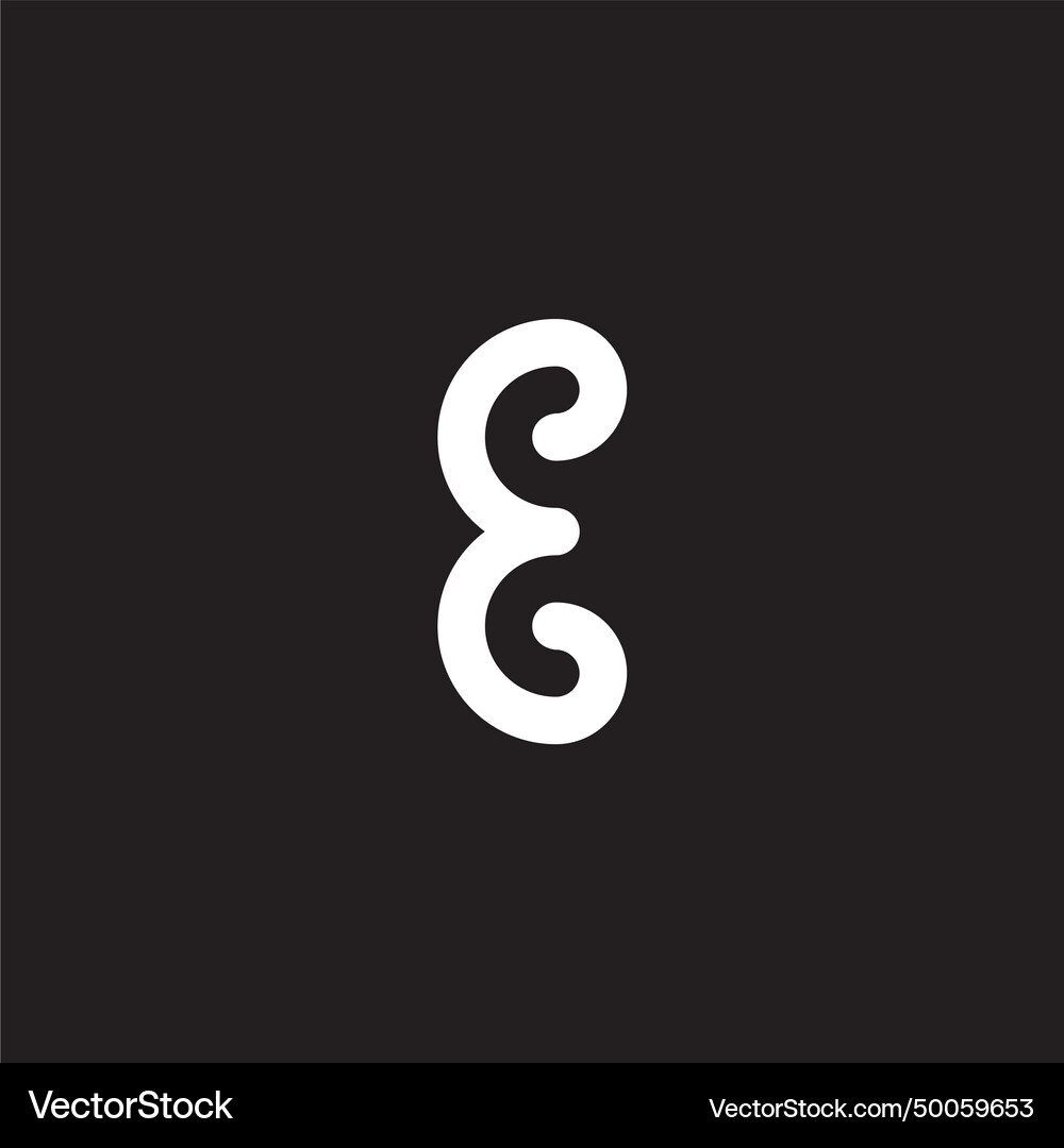 Letter e curve outline geometric symbol simple Vector Image
