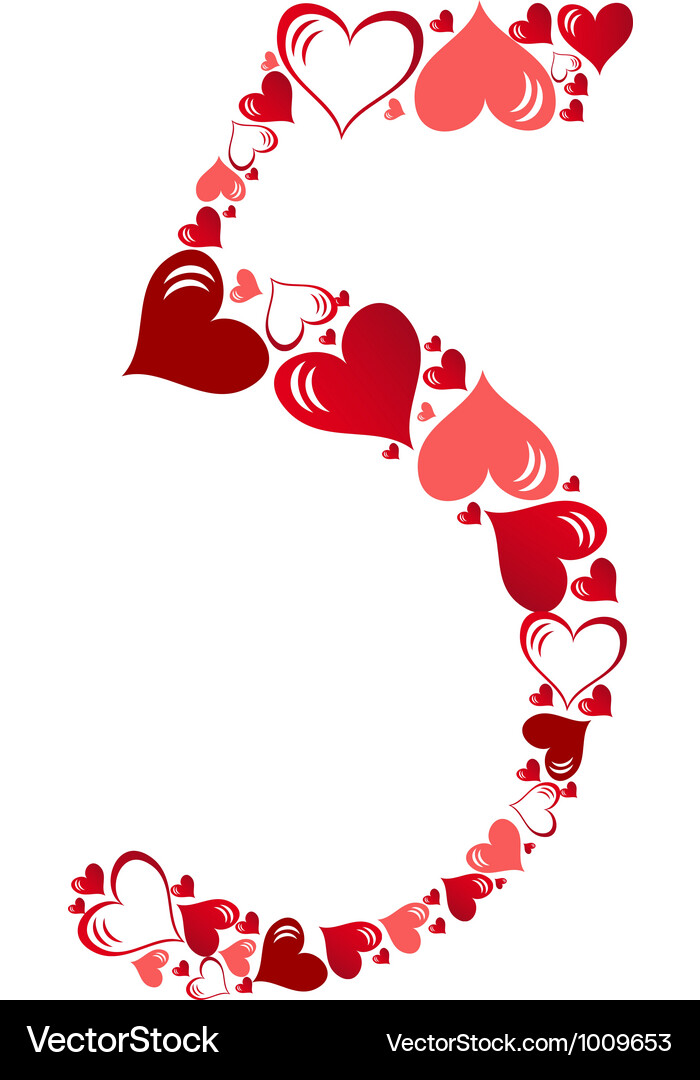 Number of hearts Royalty Free Vector Image - VectorStock