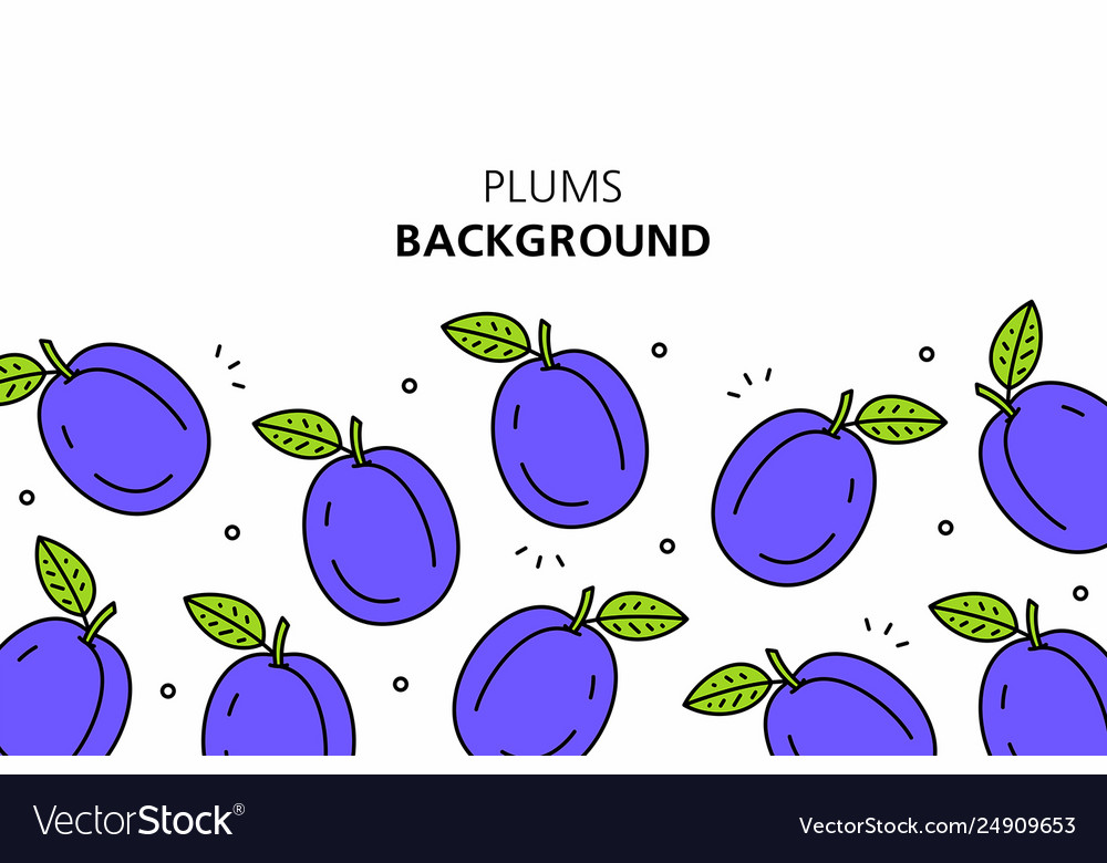 Plums background Royalty Free Vector Image - VectorStock