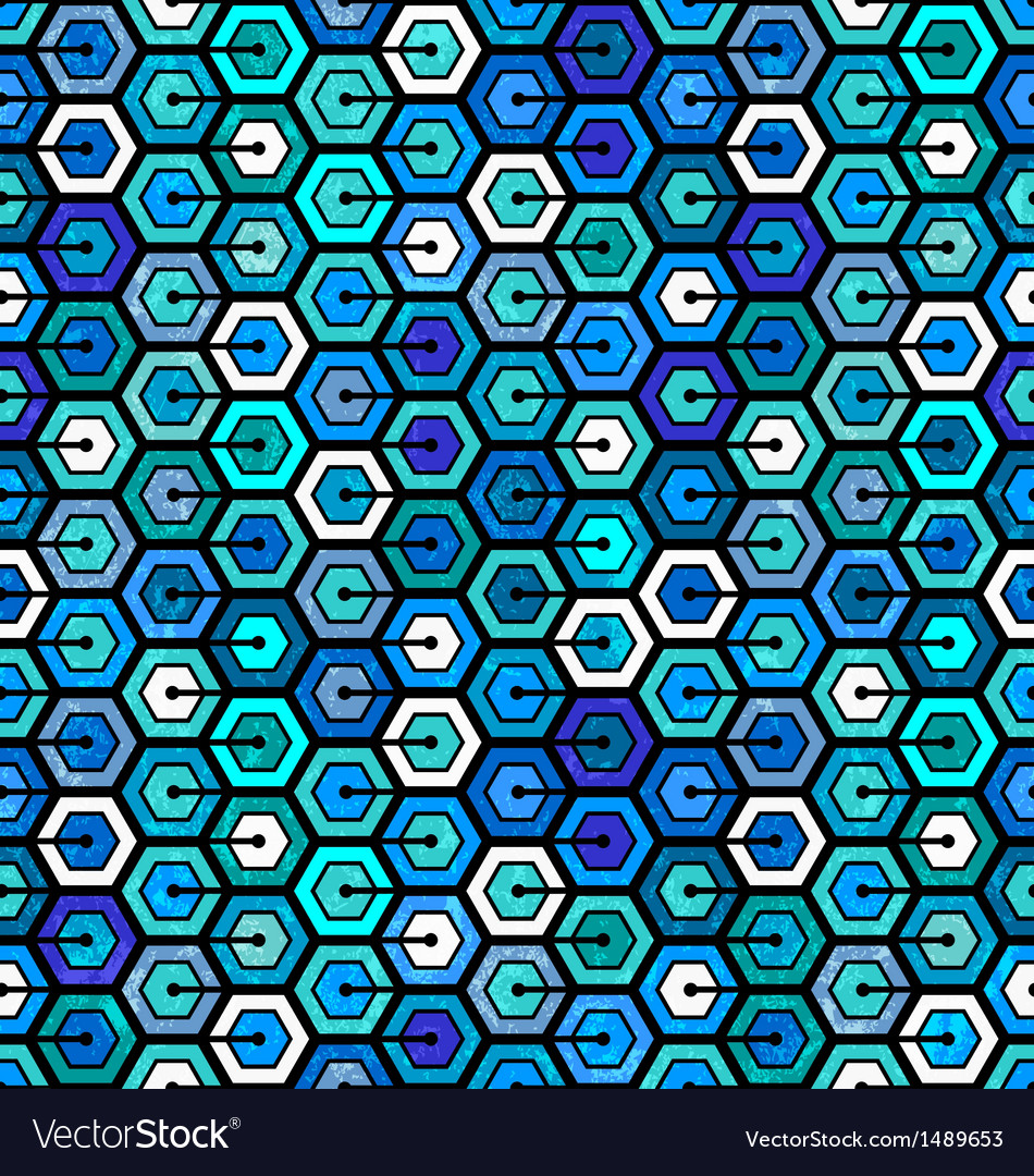 Seamless geometric pattern with hexagons Vector Image