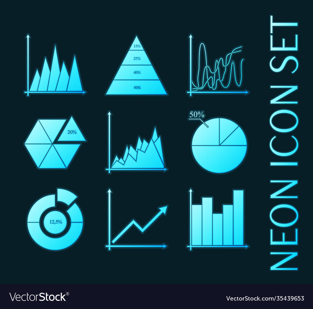 Set business charts statistic diagrams icons Vector Image