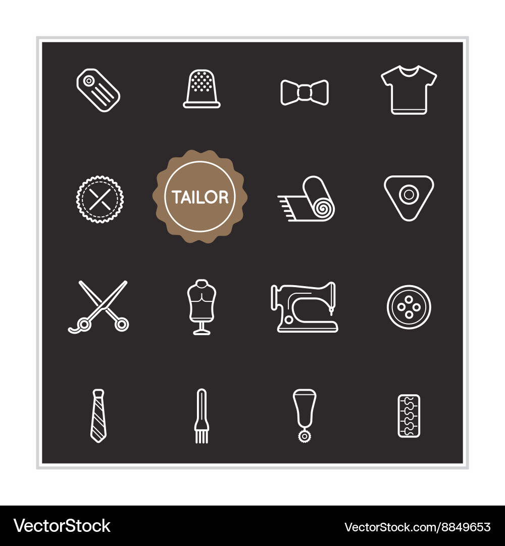 Set of tailor elements can be used as logo or icon