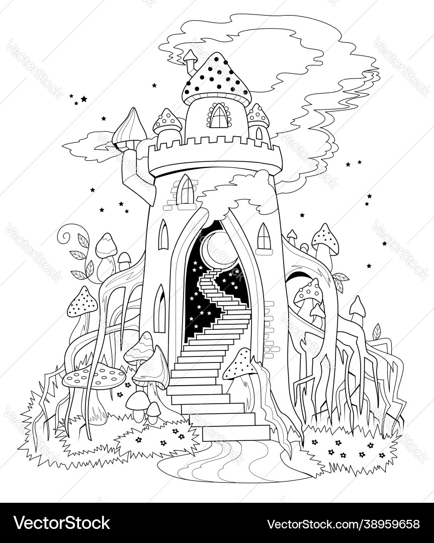 Black and white page for coloring book Royalty Free Vector