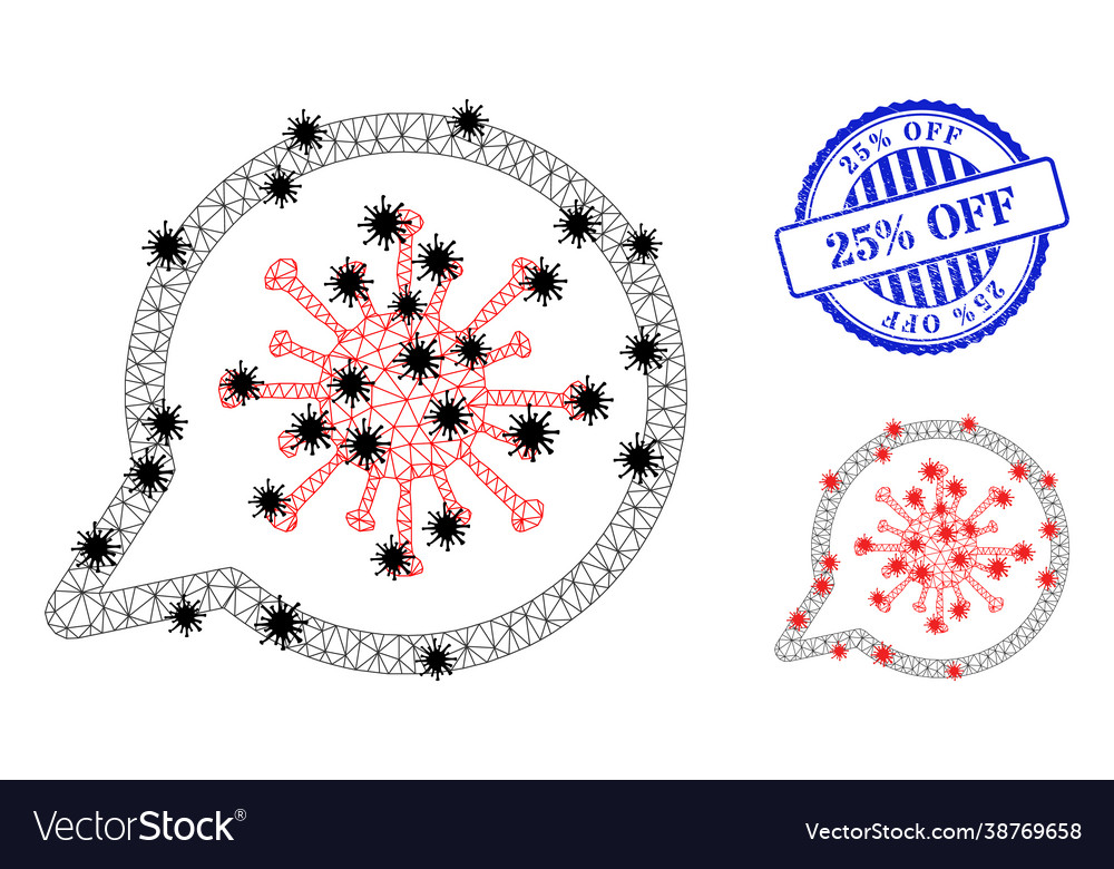 Carcass mesh virus message pictograms with Vector Image Carcass mesh virus message pictograms with Vector Image