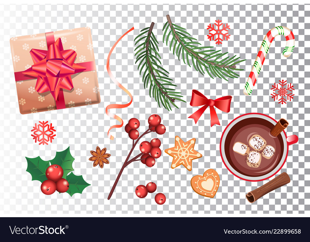 Christmas set for holidays Royalty Free Vector Image
