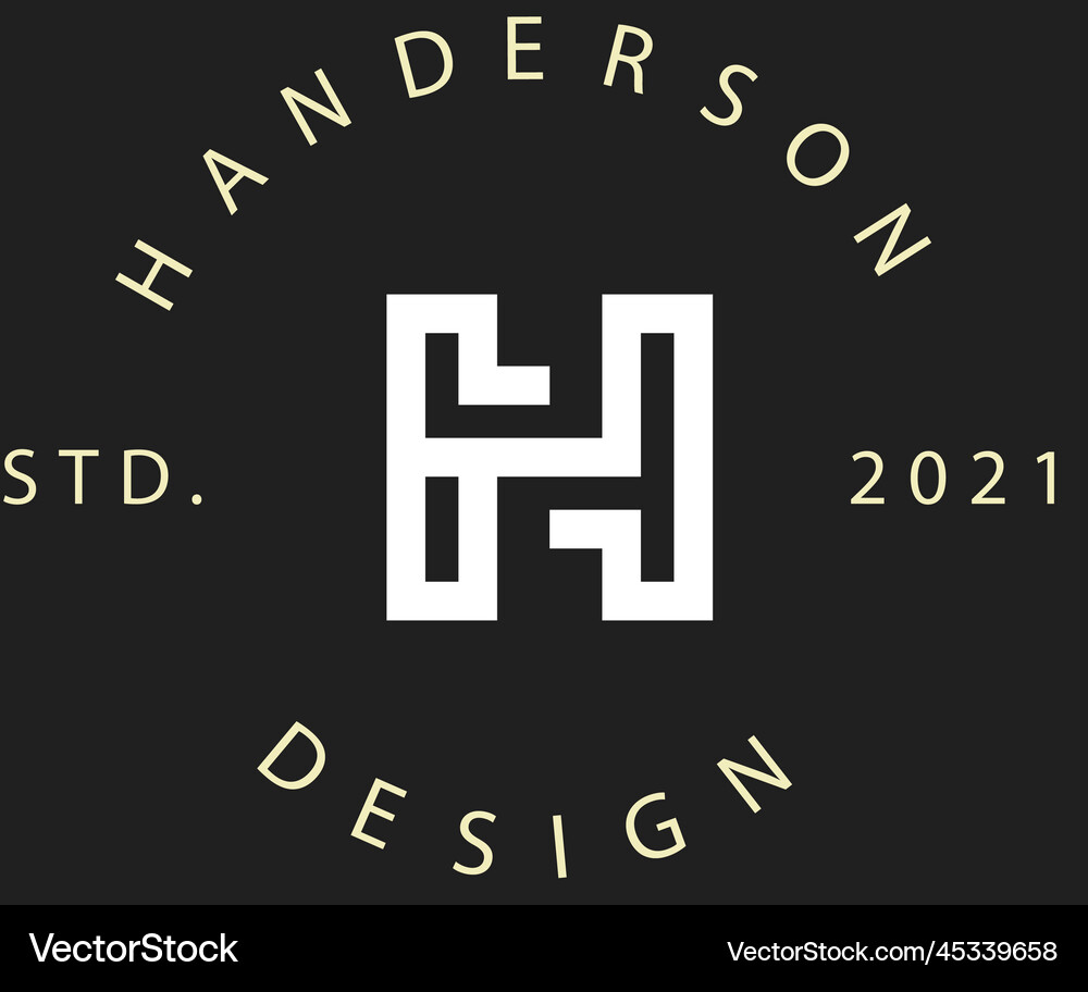 Elegant H Letter Logo Template Royalty Free Vector Image