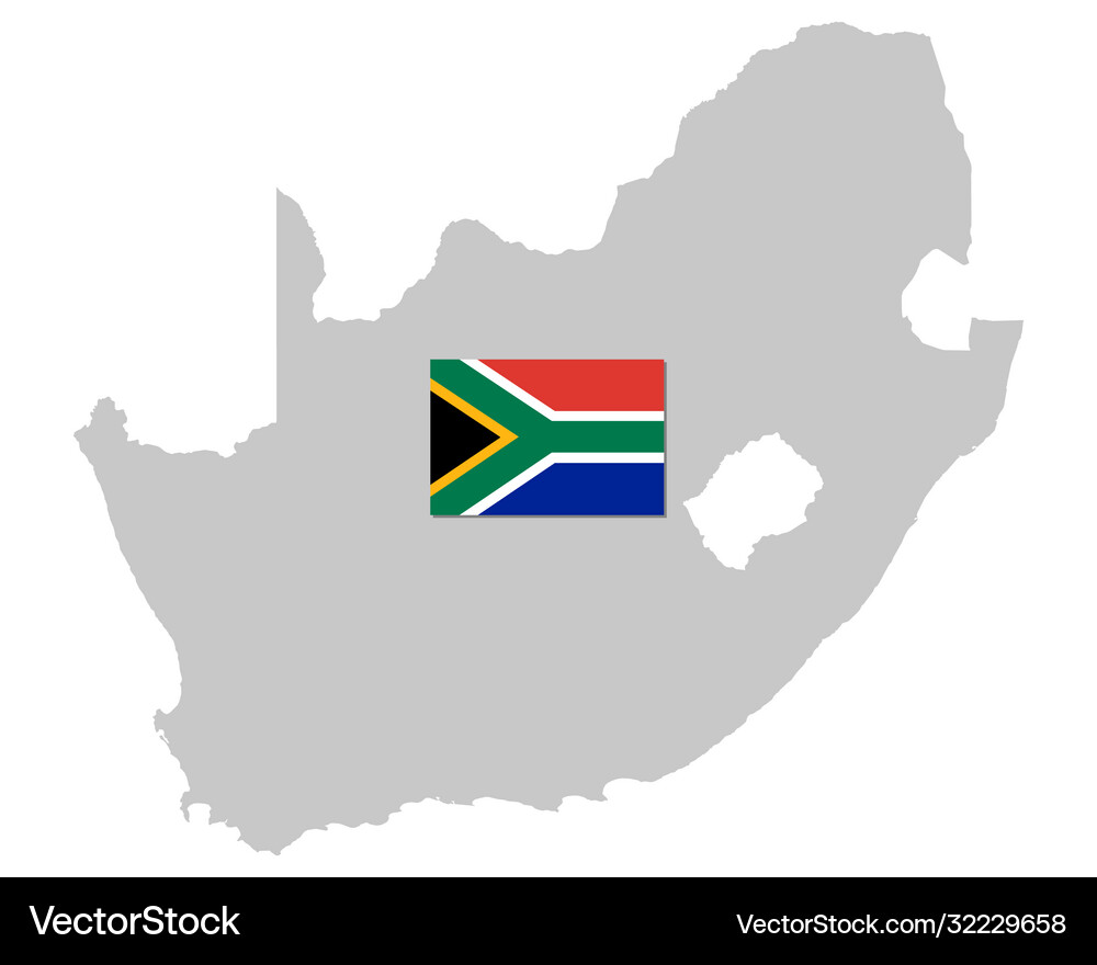 Flag and map south africa Royalty Free Vector Image