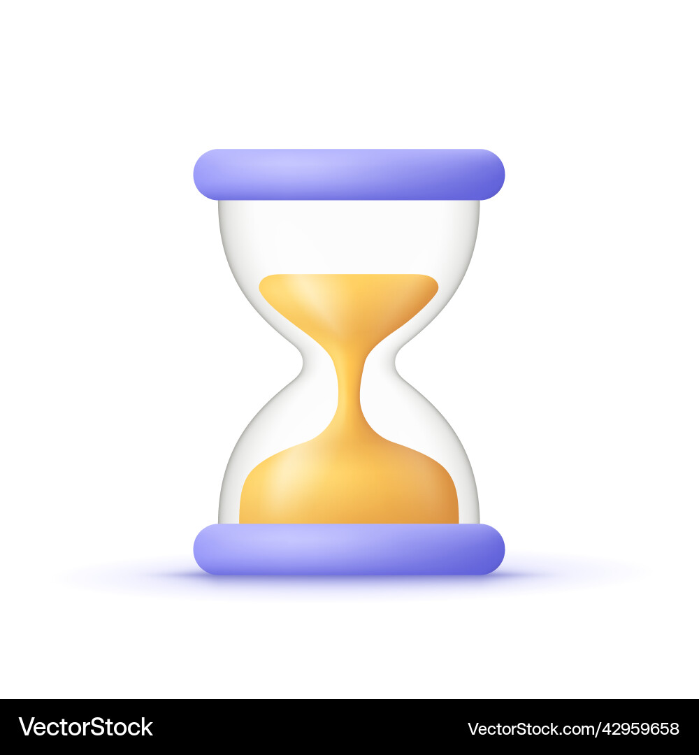 Hourglass with sand countdown business time Vector Image
