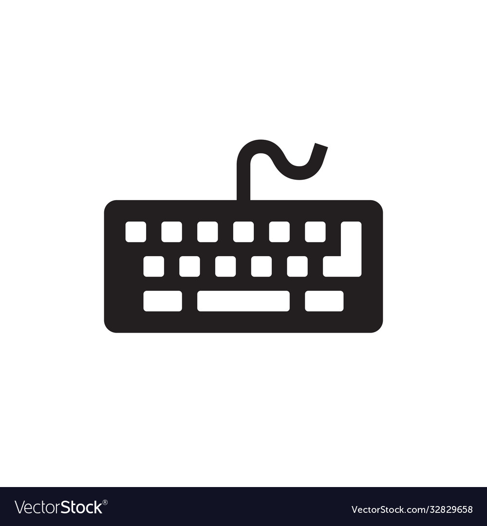 Keyboard computer - black icon Royalty Free Vector Image