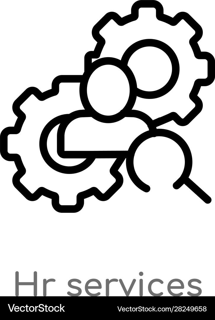 Outline hr services icon isolated black simple Vector Image