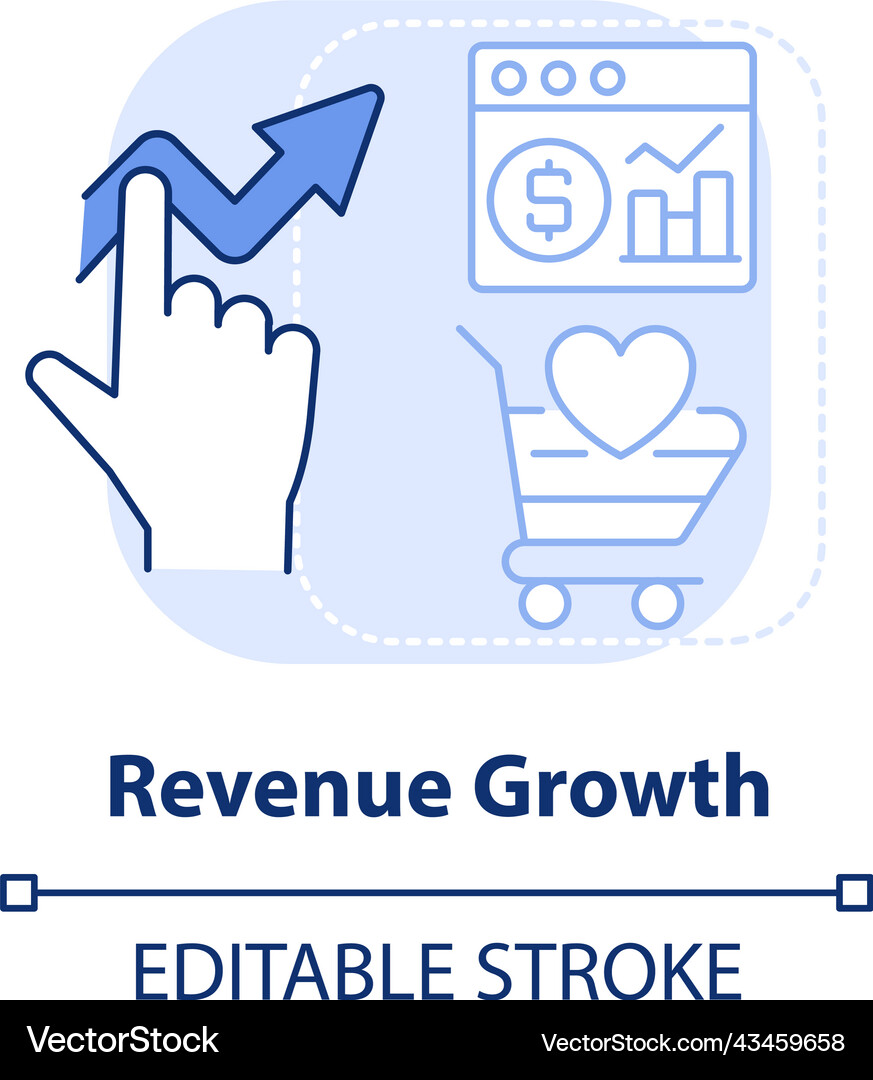 Revenue growth light blue concept icon Royalty Free Vector