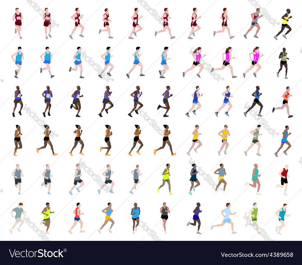Runners collection Royalty Free Vector Image - VectorStock