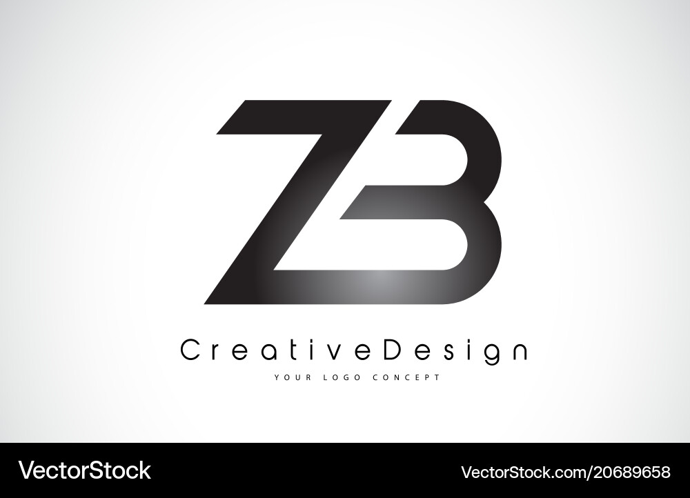 Zb z b letter logo design creative icon modern Vector Image