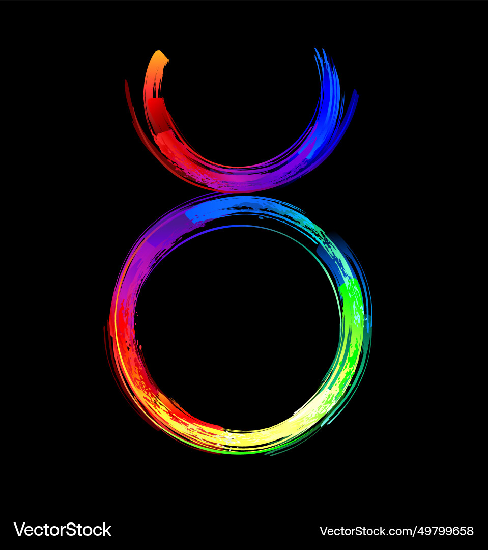 Zodiac sign taurus luminescent paint Royalty Free Vector