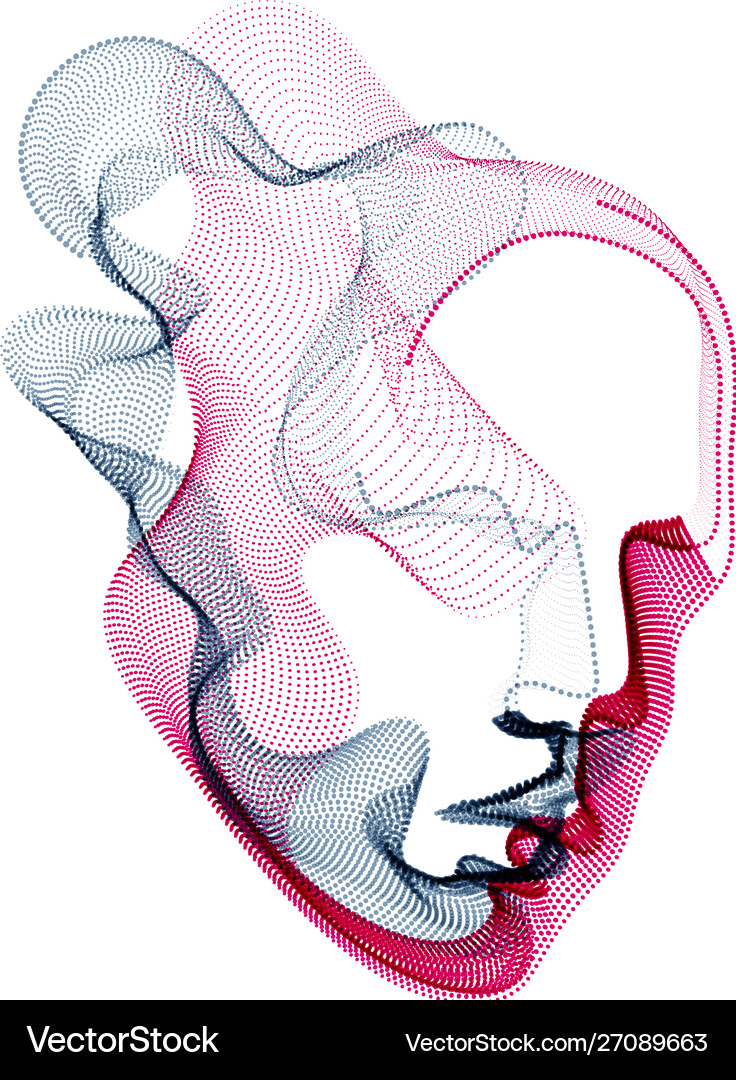 Beautiful futuristic human head made dotted Vector Image