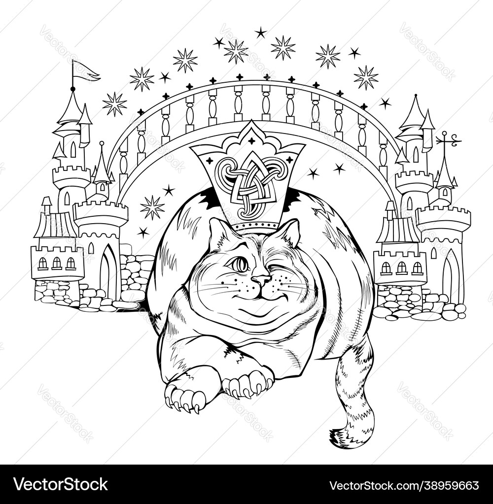 Black and white page coloring book fantasy Vector Image