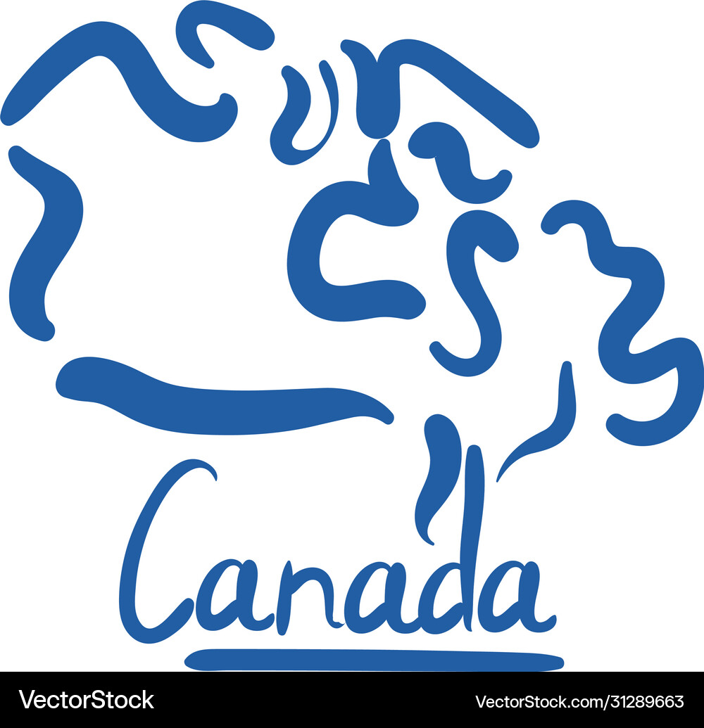 Canada word lettering hand draw style Royalty Free Vector