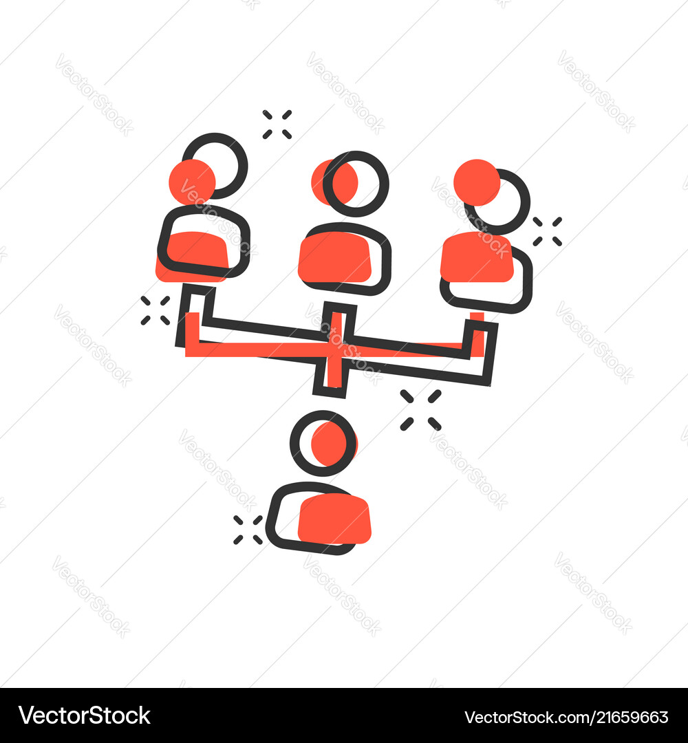 Cartoon people corporate organization chart icon Vector Image