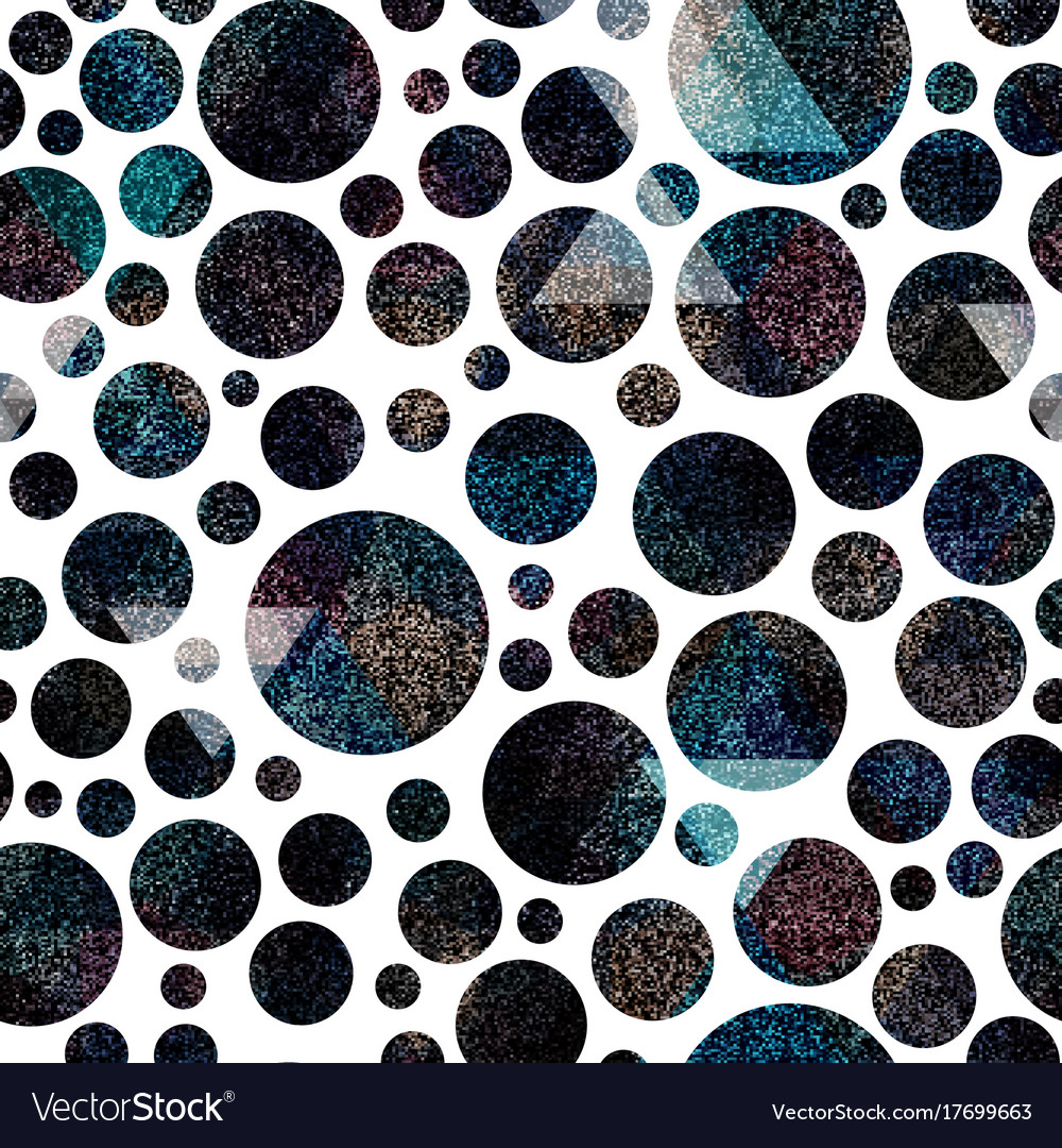 Circle seamless pattern with noise effect Vector Image