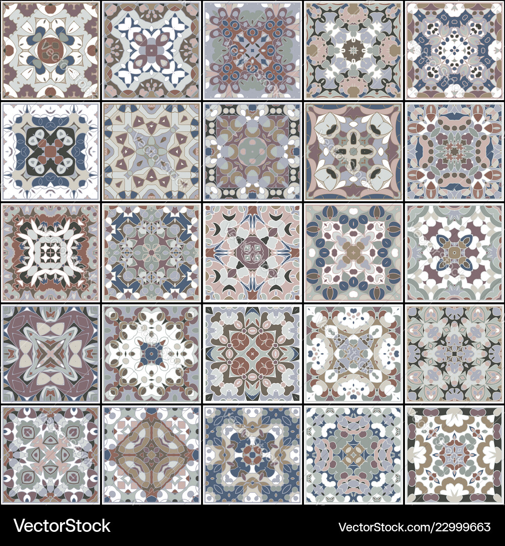Collection of ceramic tiles Royalty Free Vector Image