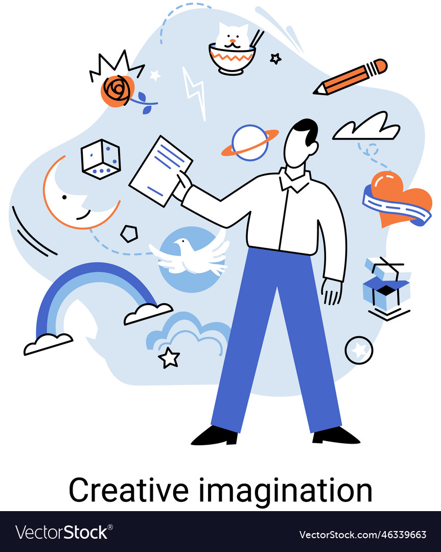 Creative mind imagination or brainstorm Royalty Free Vector