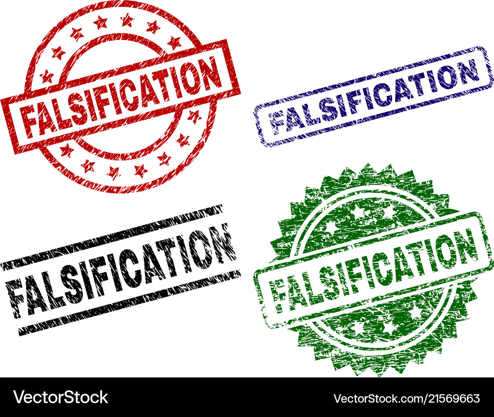 Damaged textured falsification seal stamps Vector Image