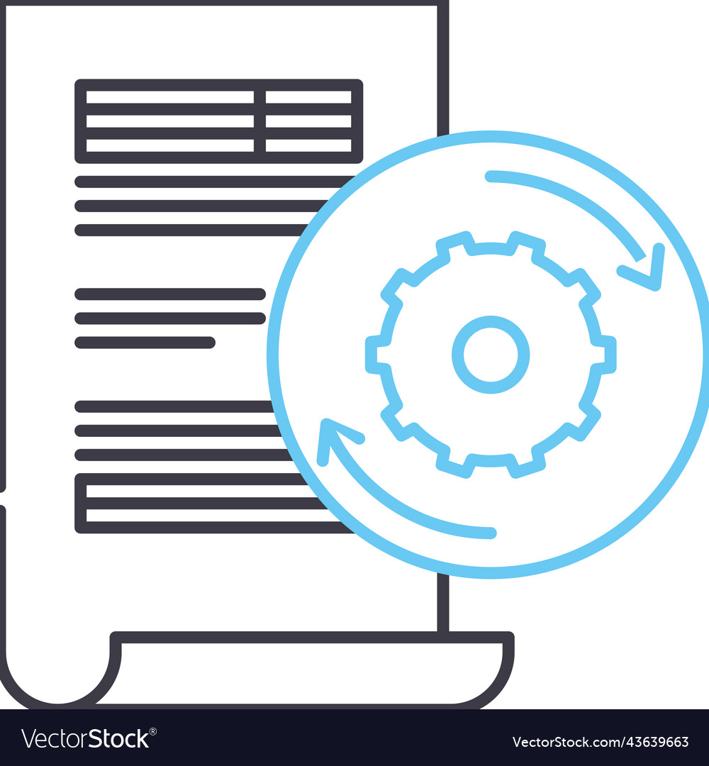 Data processing line icon outline symbol Vector Image