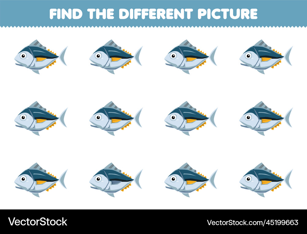 Education game for children find the different Vector Image